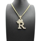 NEW KING 'R' PENDANT & 24" BOX/CUBAN/ROPE/FOX CHAIN HIP HOP NECKLACE ...
