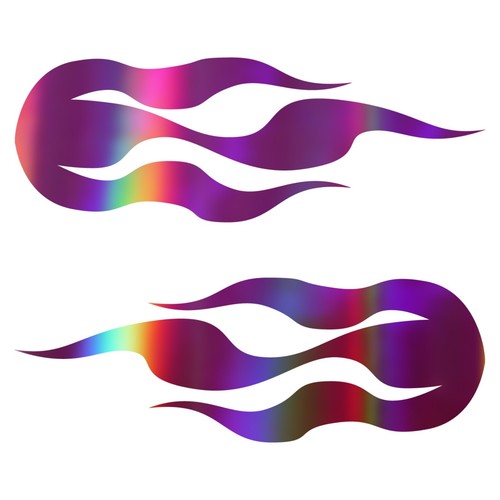 Flame Sticker - 2 Pack of Fire Decals - Choose Chrome Color and Size by ...