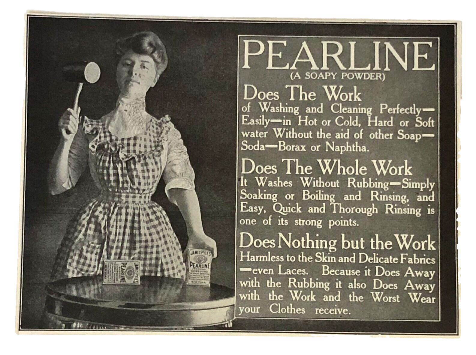 1907 Pearline Powder Soap Advertisement Does the Work Laundry Antique ...