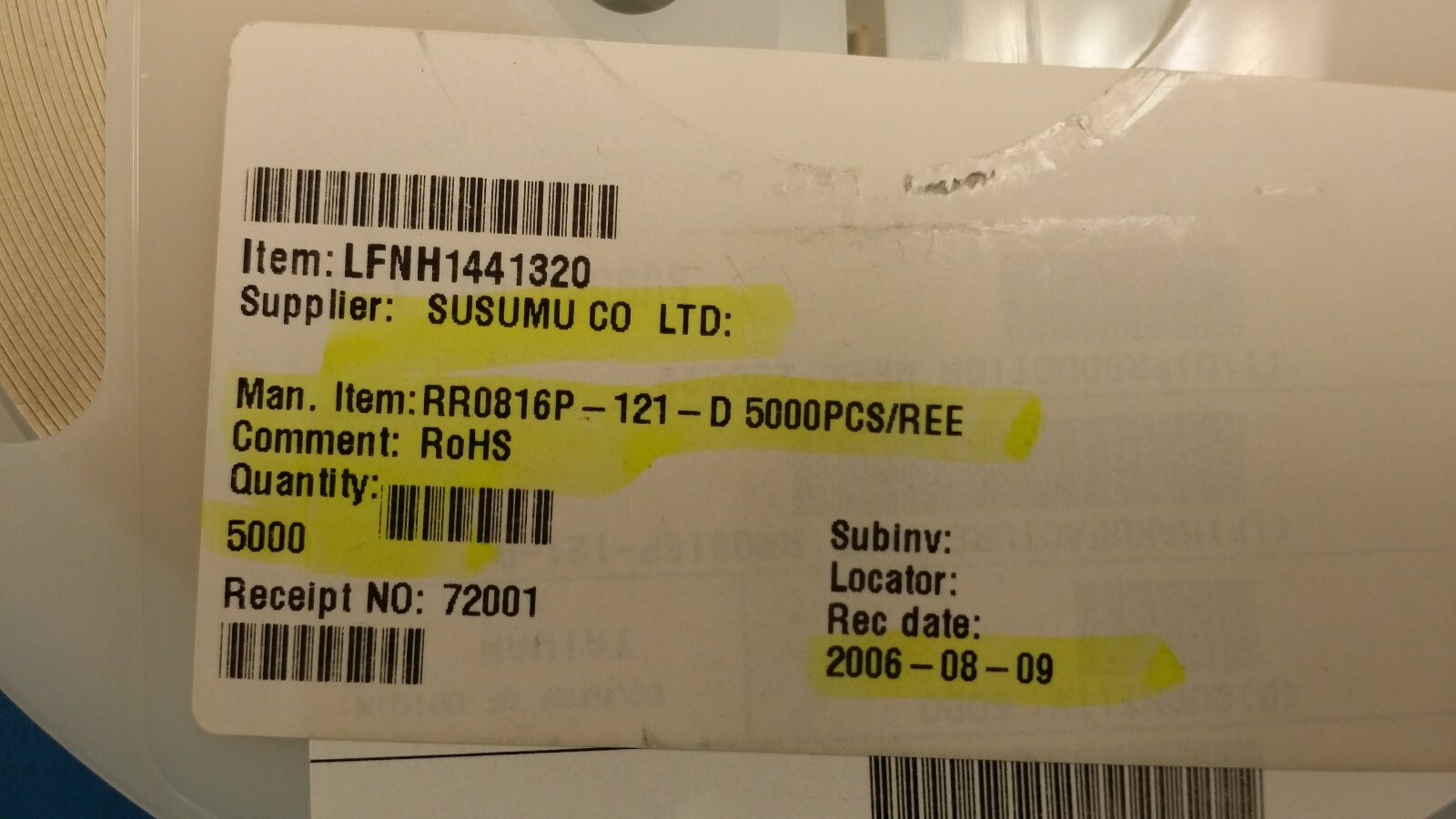 (25 PCS) RR0816P-121-D Thin Film Resistors - SMD 1/16W 120ohm 0.5% ...