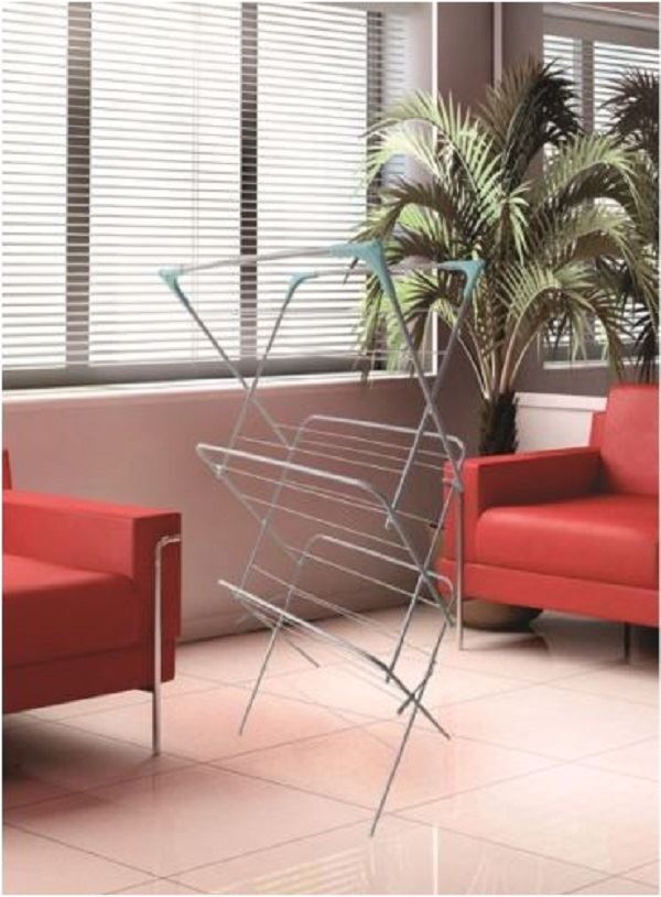 AQUA GREY FOLDING CLOTHES AIRER HORSE INDOOR-OUTDOOR WASHING RACK (3 ...