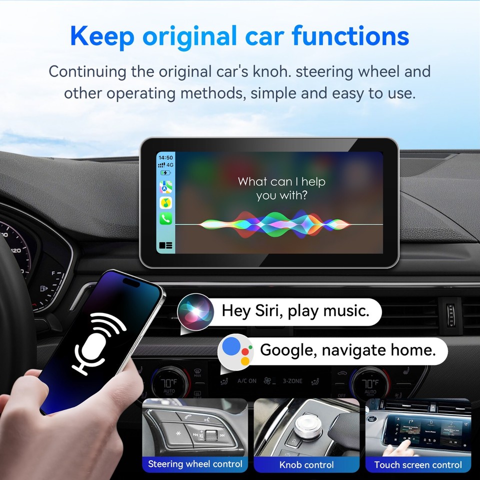Bluetooth Wifi Android Auto Adapter Portable Wireless Apple Carplay ...