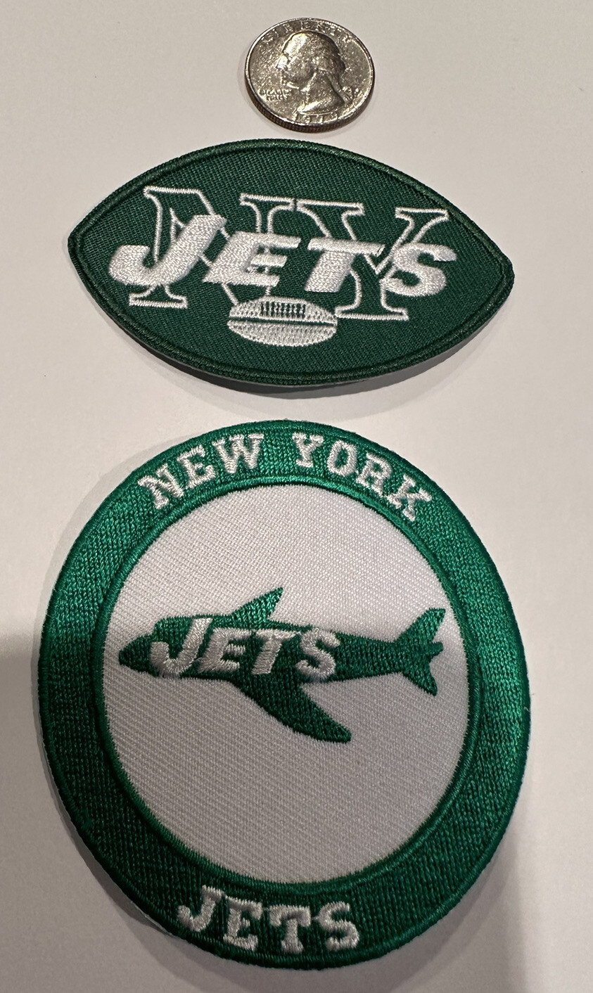 (2)- New York Jets vintage embroidered iron on logo patches 3”x 2" & 3”x 3” | eBay