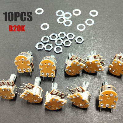 10PCS B20K 20K WH148 5 Pins Potentiometer with Switch Shaft 15mm 5 Pin ...