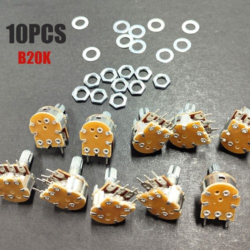 10PCS B20K 20K WH148 5 Pins Potentiometer with Switch Shaft 15mm 5 Pin ...