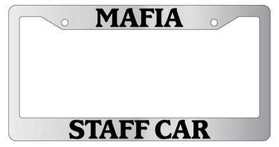 Chrome METAL License Plate Frame MAFIA STAFF CAR Auto Accessory | eBay