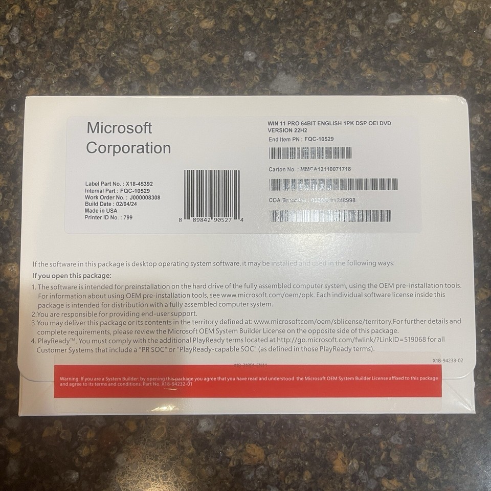 New Microsoft Windows 11 Pro Professional 64 Bit Operating System AND ...