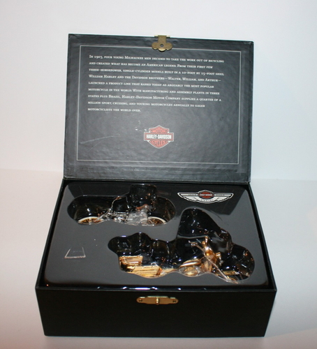 Harley Davidson 100th Anniversary Ed Set of 2 Ornaments Motorcyle ...