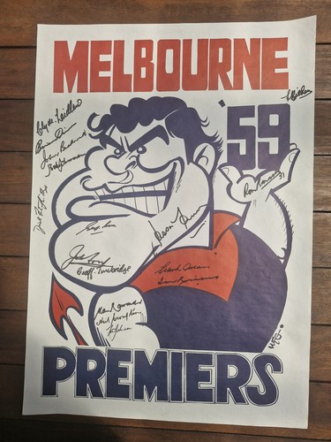 1959 Melbourne Demons Signed by 15 Premiership Players Weg poster ...