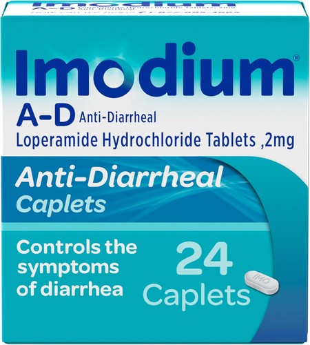 Imodium A-D Diarrhea Relief Caplets with Loperamide HCl, 24 Count (Pack ...