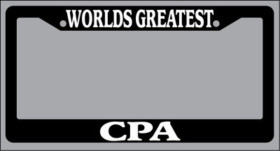 Black License Plate Frame World's Greatest CPA Auto Accessory Novelty ...
