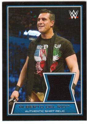 2014 WWE TOPPS "ALBERTO DEL RIO" SHIRT WORN RELIC INSERT WRESTLING CARD ...