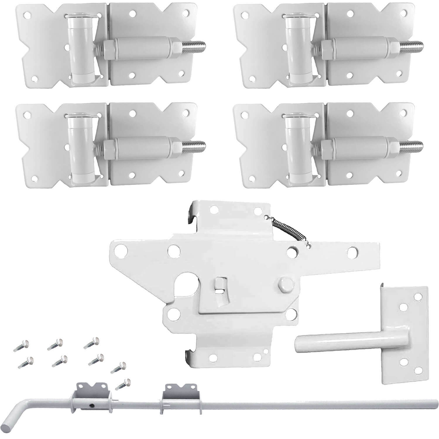 Vinyl Fence Double Drive Gate Kit-Hinges, Latch, Drop Rod & Self ...