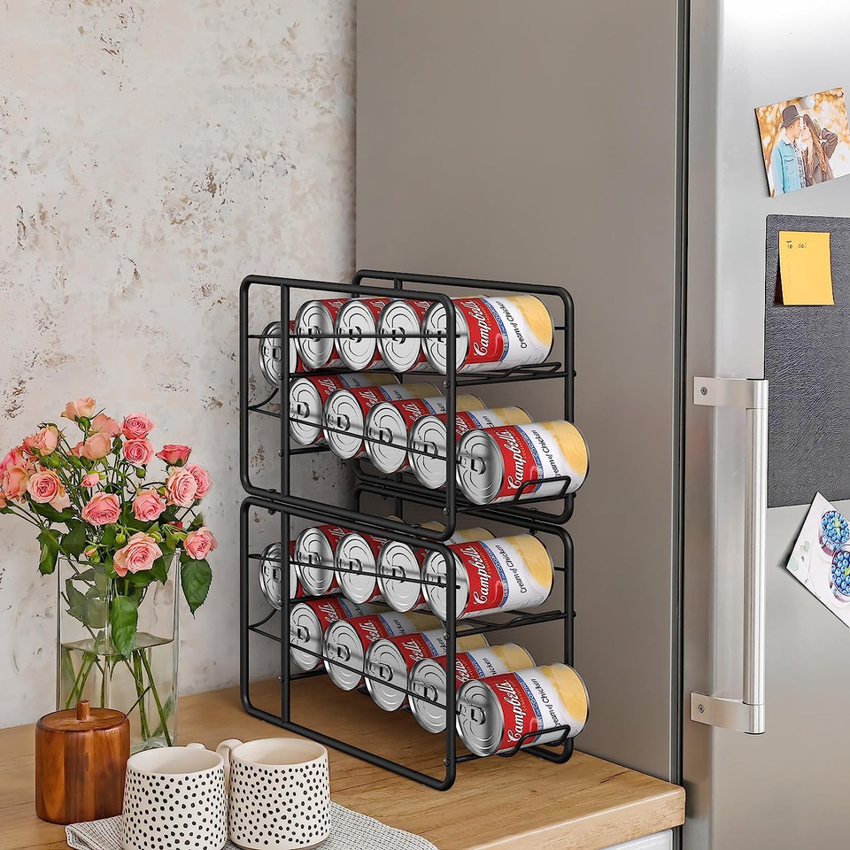 Can Dispenser Rack 4Pcs Stackable Can Storage Organizer Holder for ...