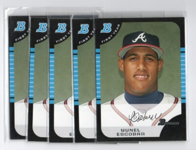 YUNEL ESCOBAR ATLANTA BRAVES 2005 BOWMAN 1ST 5X ROOKIE RC LOT | eBay