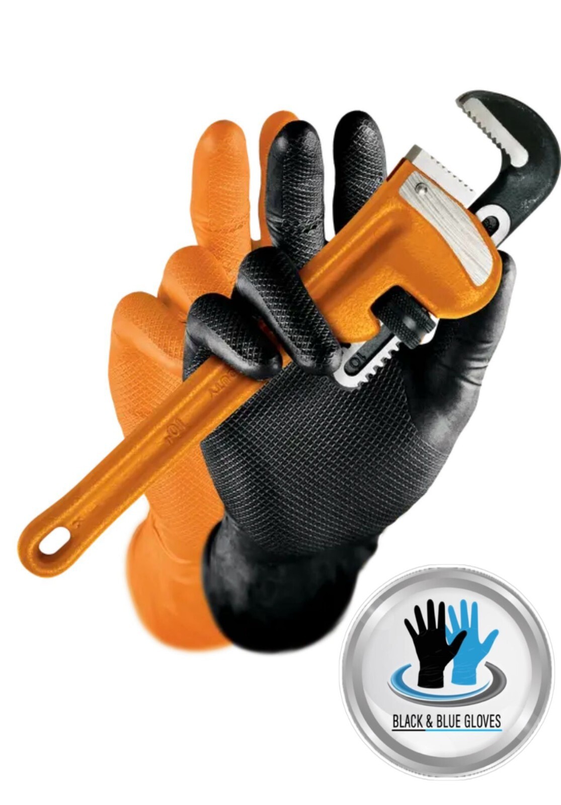 Grippaz Semi-Disposable, Orange & Black Fish Scale Grip Gloves, Pack of ...