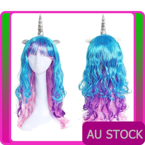 Unicorn Wig Pony Rainbow Book Week Cosplay Flutter Party Headband ...