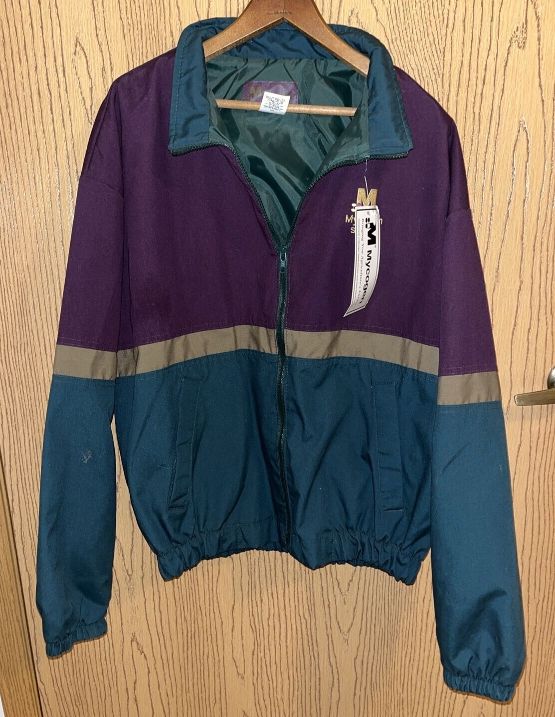 New Mycogen Seeds Vintage Purple, Tan, Green Zip Up Windbreaker Jacket ...