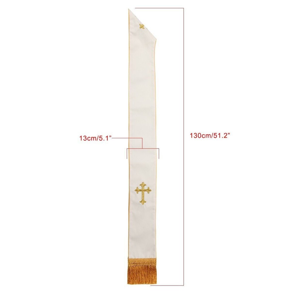 Clergy Stole Holy Yellow Cross Embroidery Stole Catholic Priest Stole ...