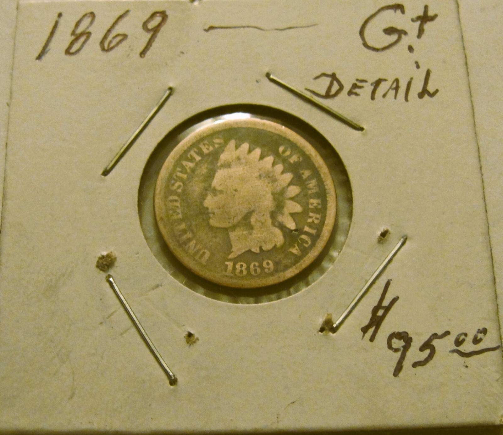 KEY DATE 1869 INDIAN HEAD CENT PENNY LOT (G+. DETAIL) | eBay