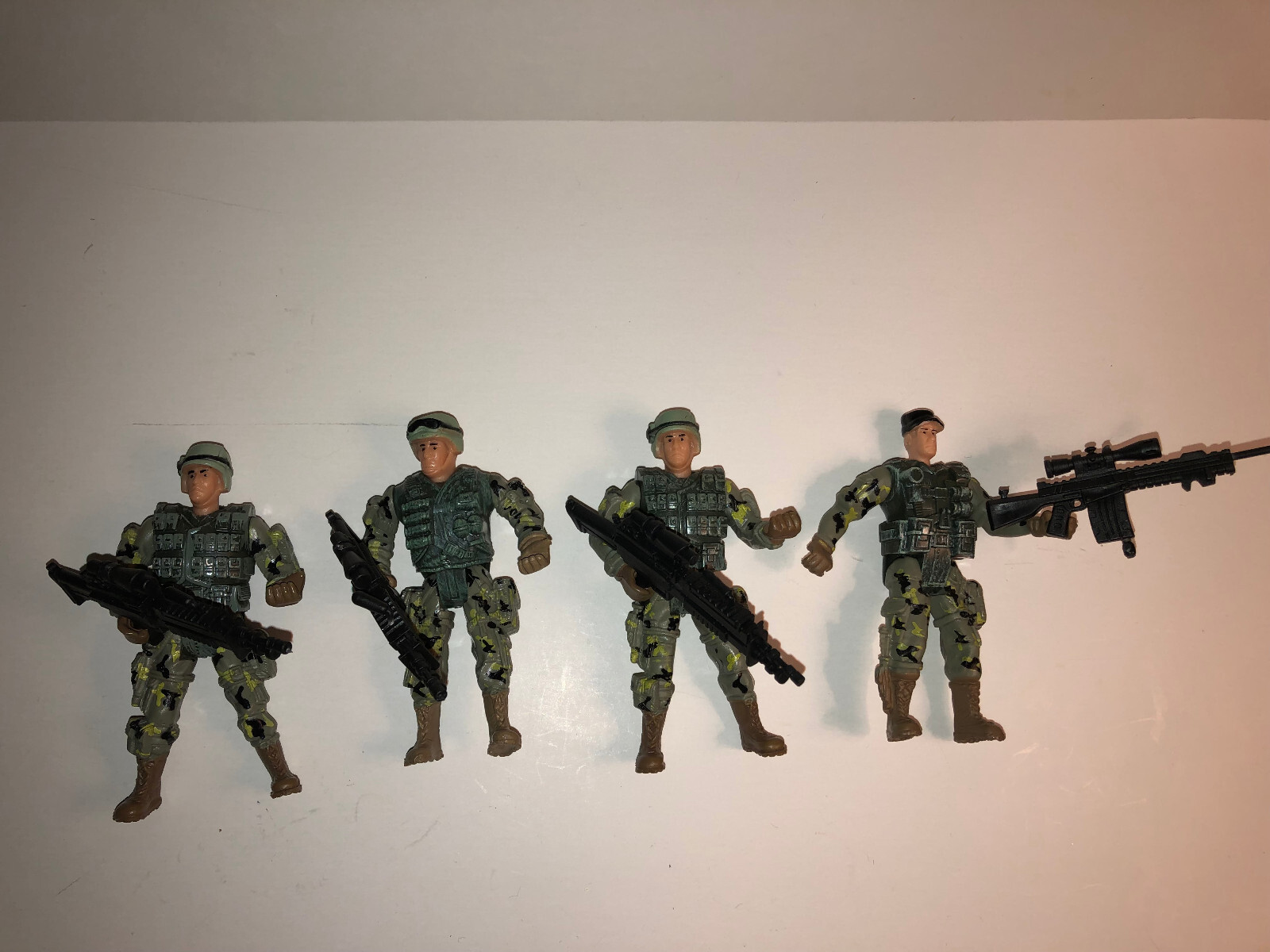 Lot of 4 CHAP MEI Army Marines Military Action Figures 4", with Weapons ...