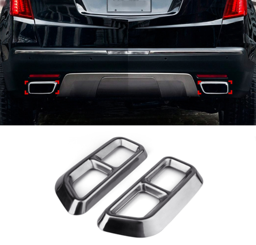 2x For Cadillac XT5 2016-18 Silver Steel Tail Rear Exhaust Pipe Frame ...