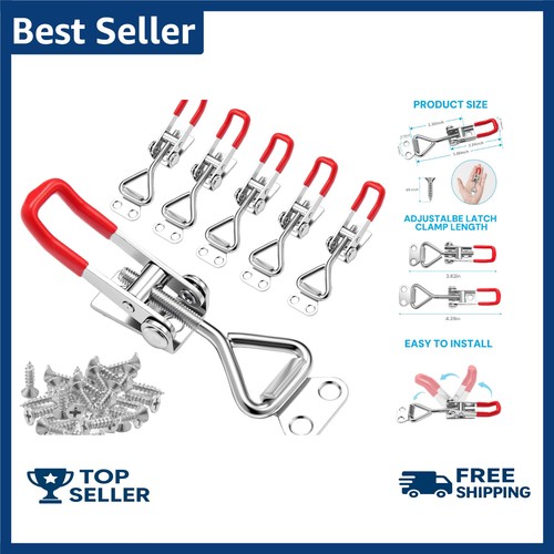 6 Pack Adjustable Toggle Latch Clamp Quick Release Pull Latch for Tool ...