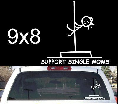 FGD Funny Stick Figure Support Single Moms Stripper Vinyl Decal 9" x 8 ...