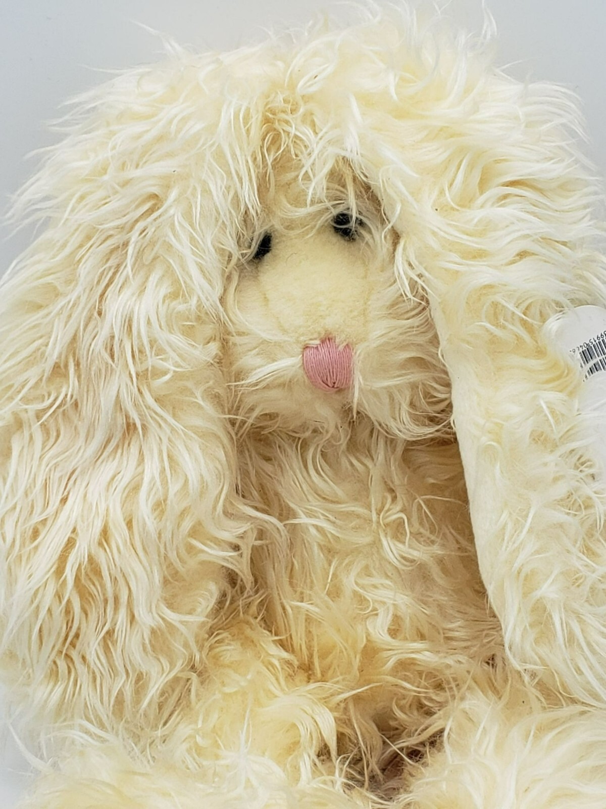 Vintage Russ Berrie Fuzzy Wuzzy White Cream Long Ear Bunny Rabbit Plush ...