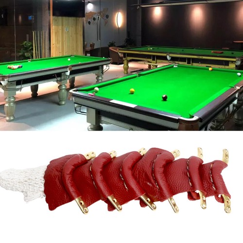6pcs Leather Snooker Table Net Pockets Set Replacement Billiard Pool ...