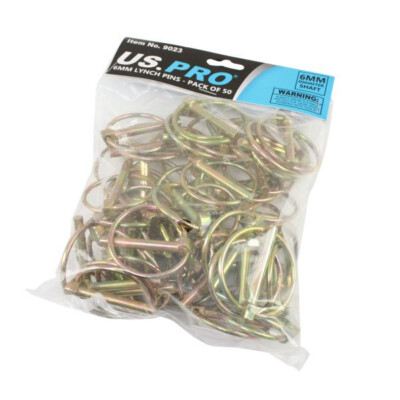 US PRO 50pc 6mm Lynch Pins Ring Clip Set Retaining locking Shaft Pin ...