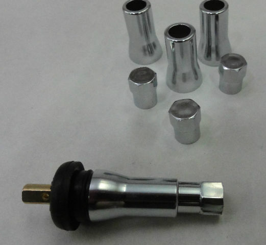 TPMS Tire Valve Stem Cap & Sleeve cover chrome set American Cars and ...