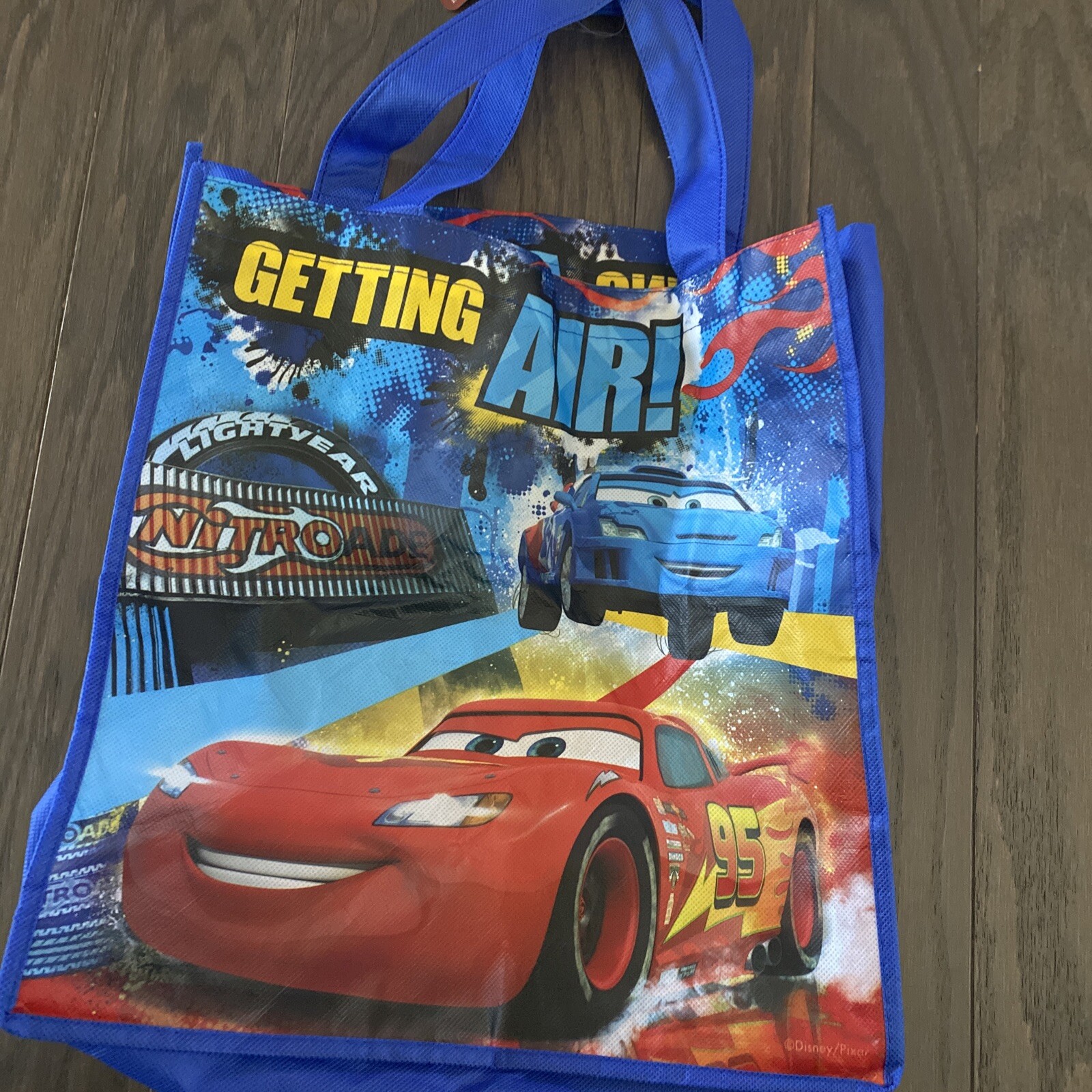 Disney Pixar Cars Reusable Tote Bag With Tags 15” Blue Lightning ...