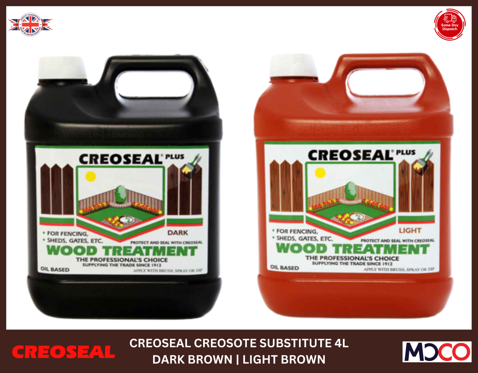 Creoseal Light&Dark Brown Oil Based Fence Timber Paint Creocote ...