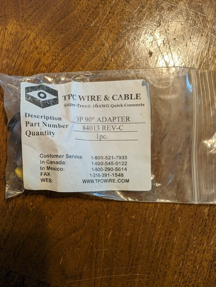 TPC Wire & Cable 84013 REV-C, 3P 90 degree Adapter | eBay