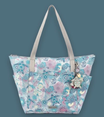 Sakroots Gray Seascape 15” Laptop Tote Supports Sustainability Turtles ...