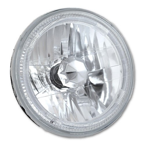 7" Red LED Halo Angel Eye 12V Headlight Headlamp w/ 6k LED H4 Light ...