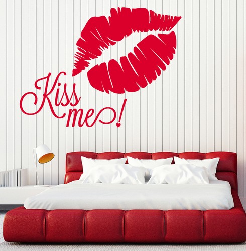 Wall Stickers Vinyl Decal Quote Kiss Me Lips Romantic Decor (z2039) | eBay