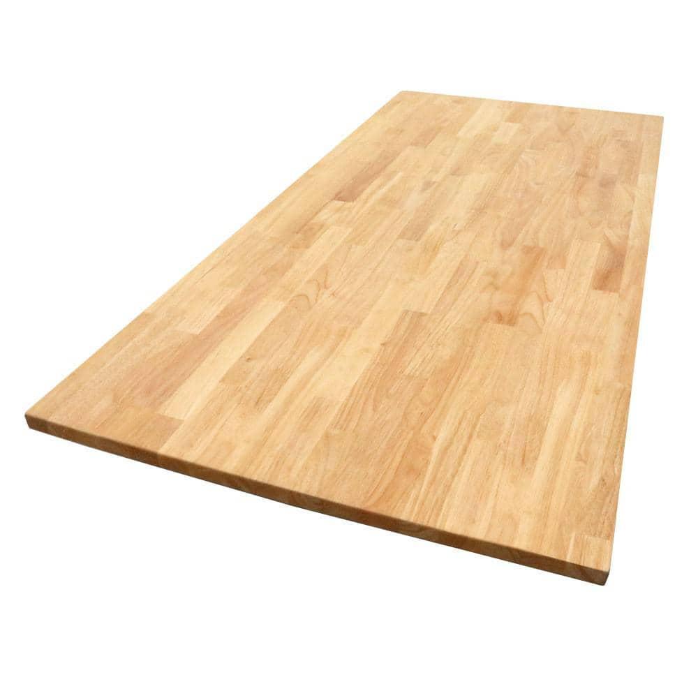 HARDWOOD REFLECTIONS Butcher Block Countertop 4' L x 25" D x 1.5" Hevea ...