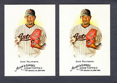 (2) 2008 TOPPS ALLEN & GINTER JOSE VALVERDE CARD #174 LOT **NM-MT ...