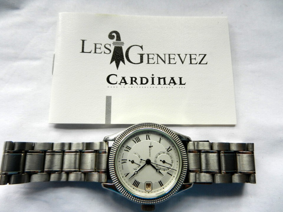 Swiss Les Genevez Power Reserve Date Second Time Zone GMT Automatic ETA ...