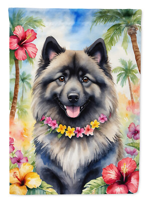 Keeshond Luau Tropical Flowers Flag | eBay