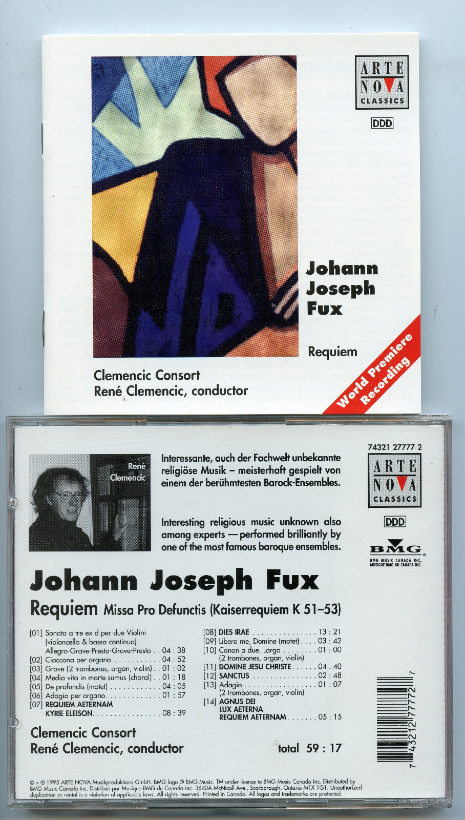 Johann Joseph Fux - Requiem, Rene Clemencic, Arte Nova Classics 1995 CD ...