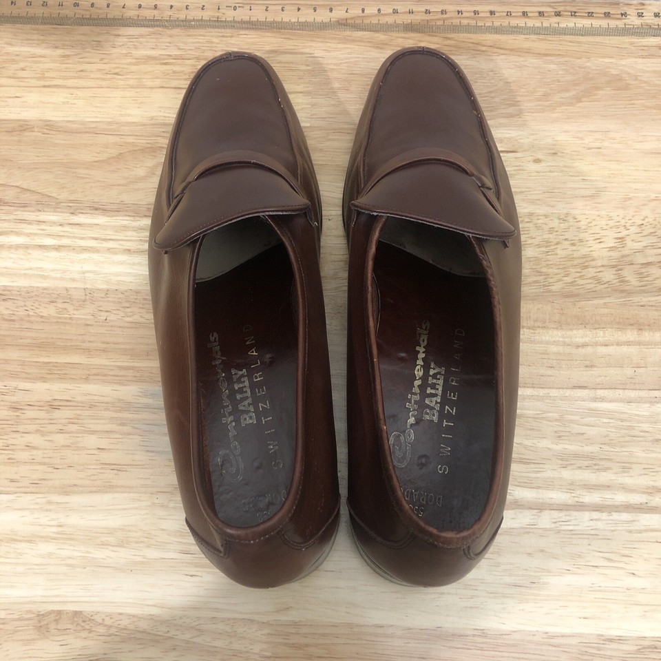 Vintage Bally Shoes Dorado Loafer Mens 9 Brown Leather Slip On ...