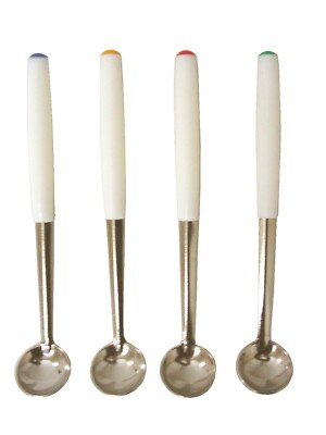 (VZ002) Set Of 4 Small Fondue Sauce Spoons Plastic Metal | eBay