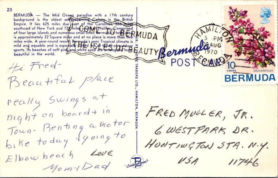 Bermuda- Bermuda, Map Bermuda Islands, Vintage Postcard 1970, (a3) | eBay