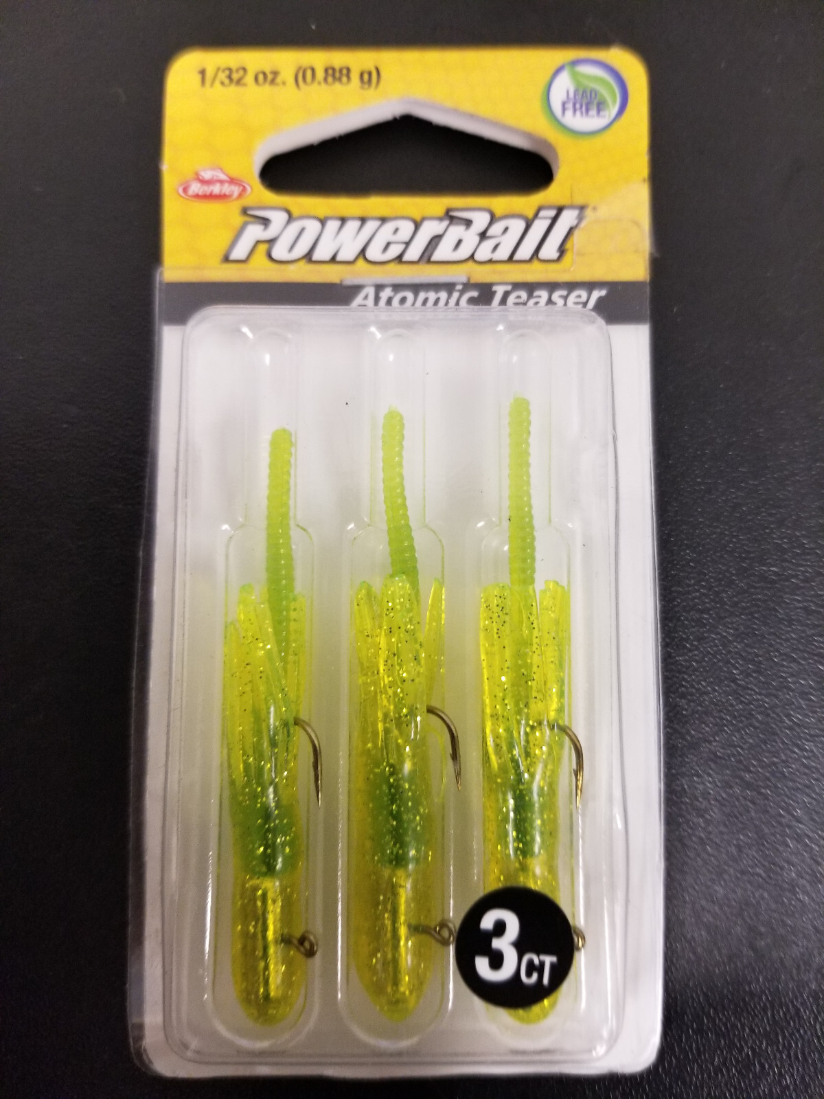 Power Bait Micro Pre Rigged Atomic Teaser Chartreuse Silver Fleck 1/32 ...
