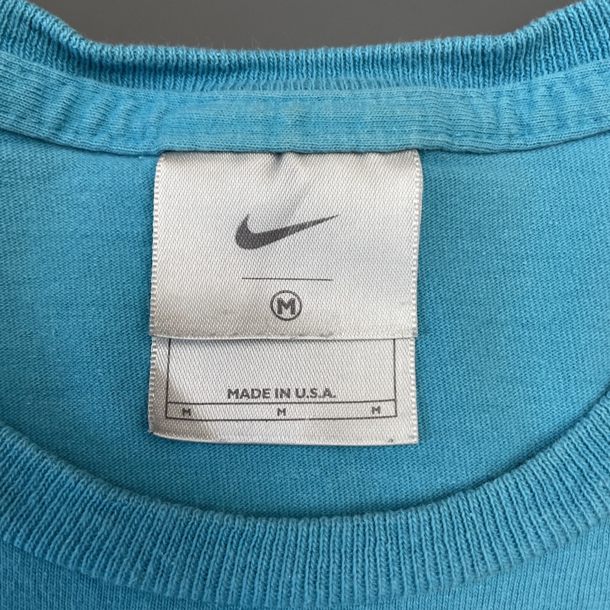 Vintage Nike T-shirt Made in USA Blue White Logo 100% Cotton Vintage Nike T-shirt Made in USA Blue White Logo 100% Cotton