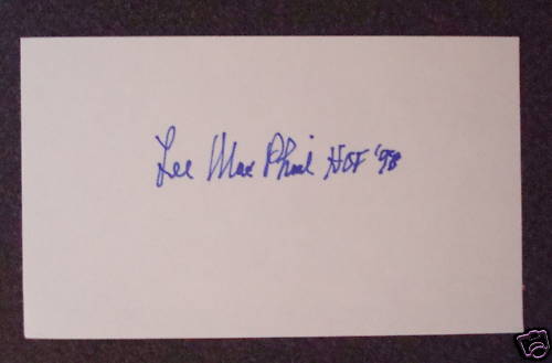Hall Of Fame LEE MACPHAIL Hand Printed Signed Autograph | eBay
