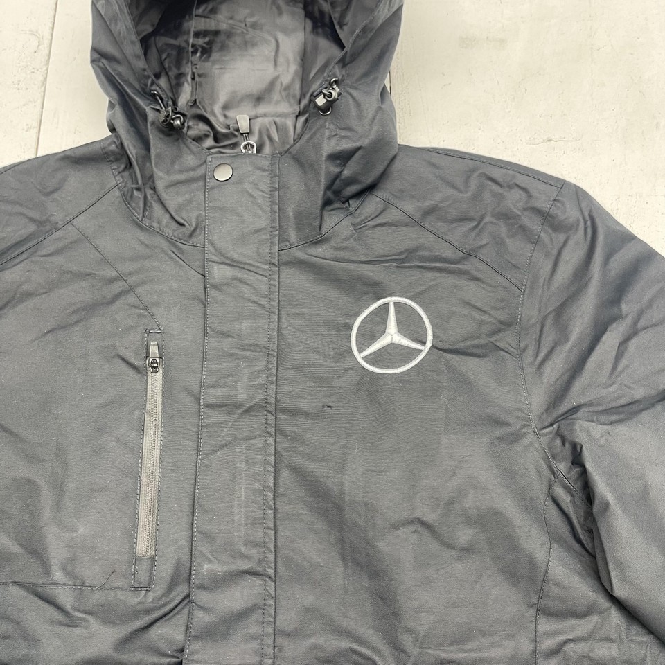 Mercedes Benz Jacket Mens Medium Gray Port Authority Hooded Full Zip ...